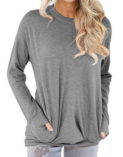 Women'S Long Sleeve Pocket Top – wensoal