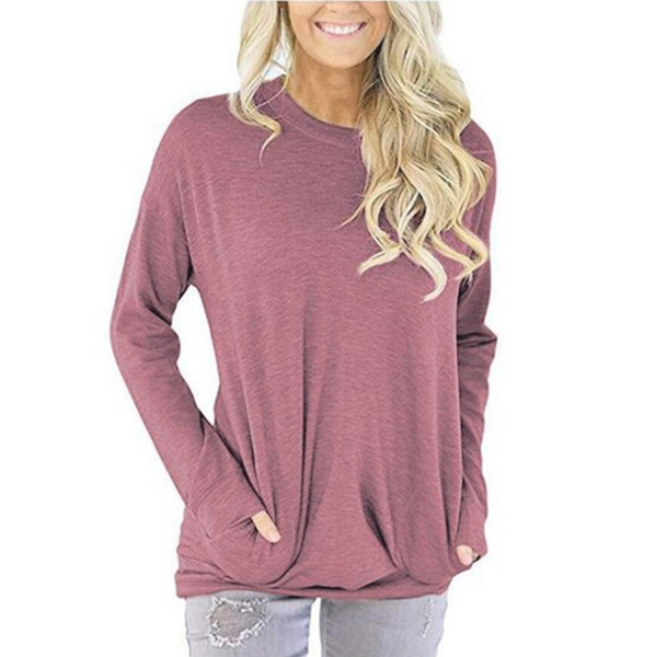Women'S Long Sleeve Pocket Top – wensoal