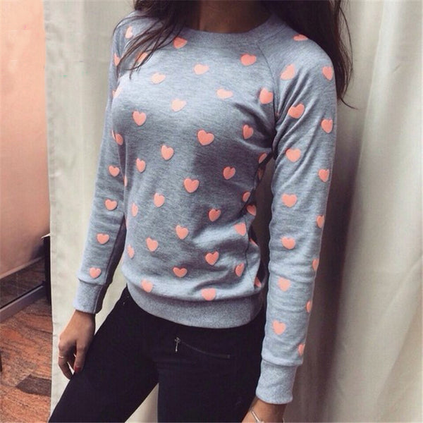 Design Heart-shaped long-sleeved sweater – wensoal
