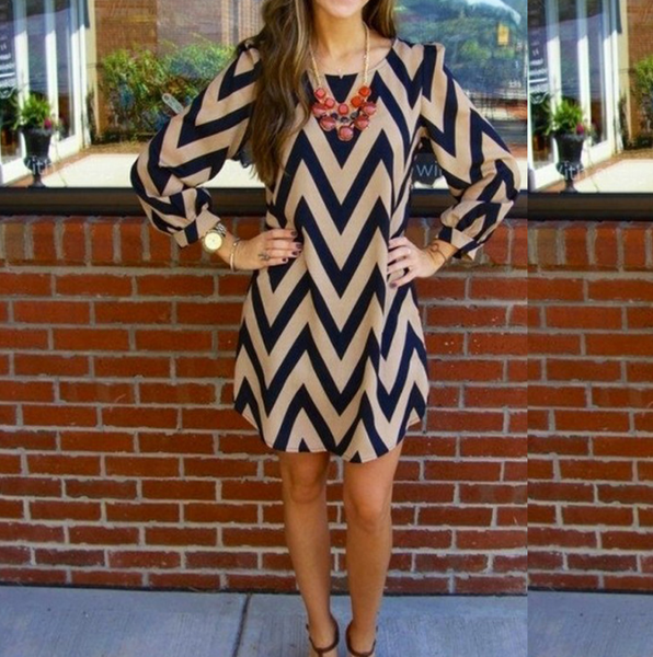 Design Round Neck Long-Sleeved Dress – wensoal